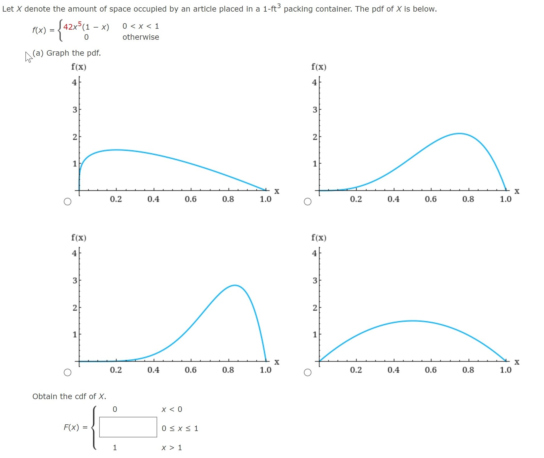 Solved Let X denote the amount of space occupied by an | Chegg.com