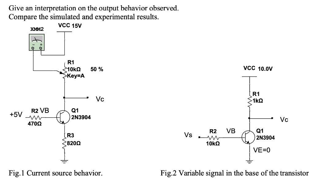 1. Current source Construct the circuit in Fig. 1 on | Chegg.com