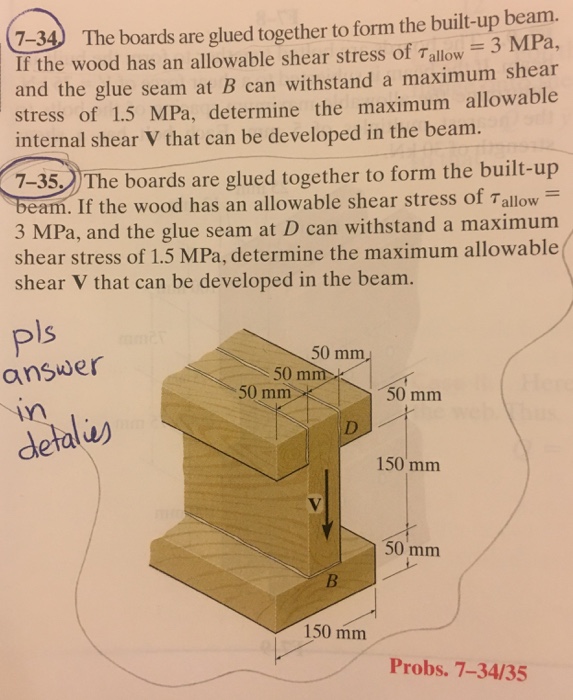 Solved The boards are glued together to form the built-up | Chegg.com