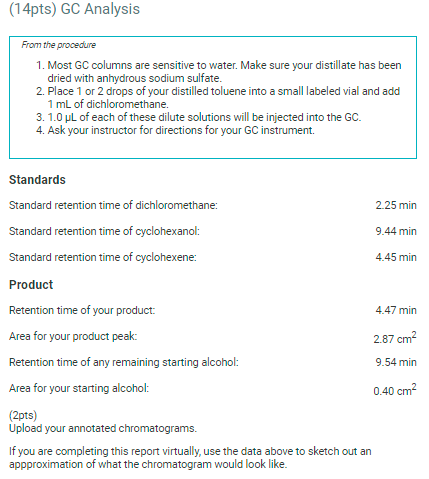 Solved How do I do the GC Analysis? Volume of cyclohexanol | Chegg.com