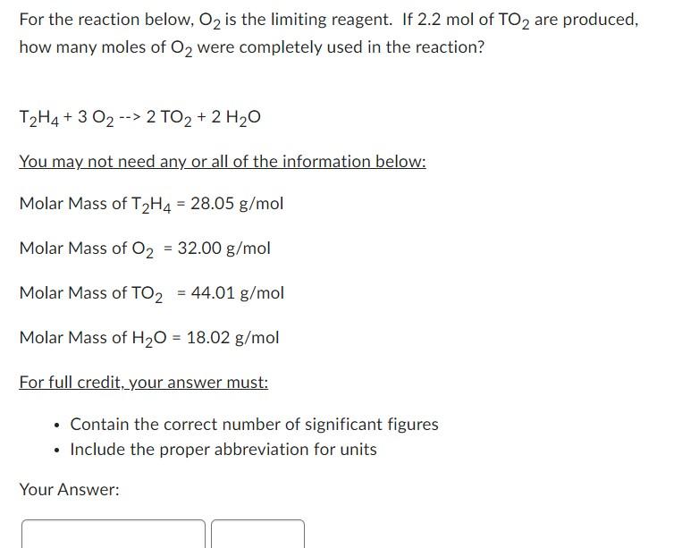 [Solved]: For the reaction below, ( mathrm{O}_{2} ) is
