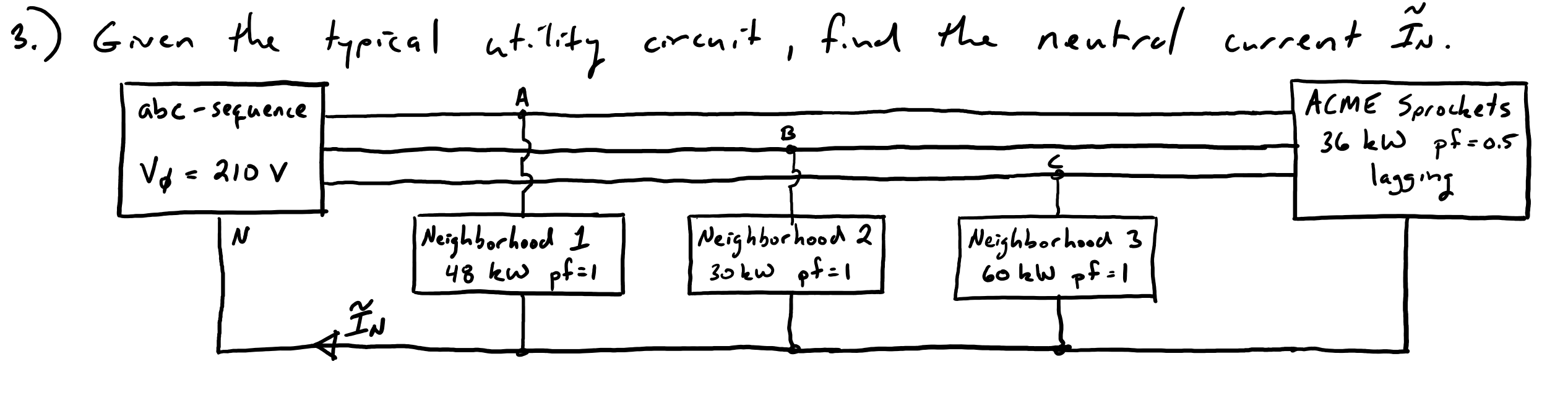 Solved 3 Given The Typical Utility Circuit Find The