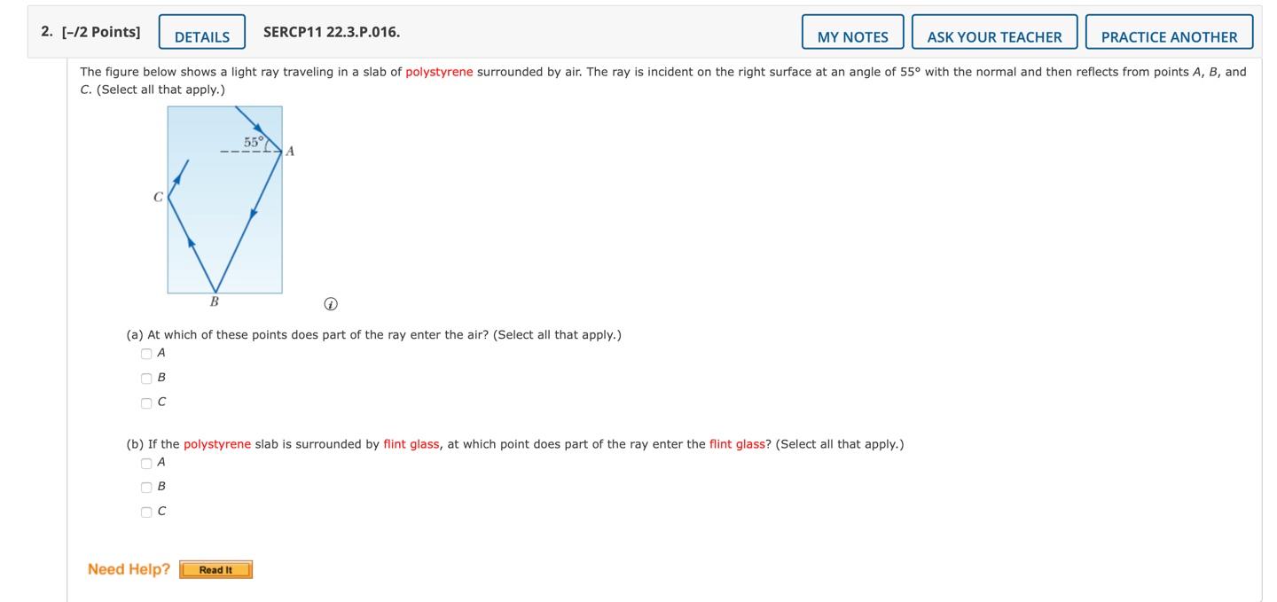 Solved 2. [-12 Points) DETAILS SERCP11 22.3.P.016. MY NOTES | Chegg.com