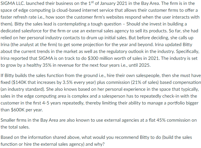 Solved SIGMA LLC. launched their business on the 1st of | Chegg.com