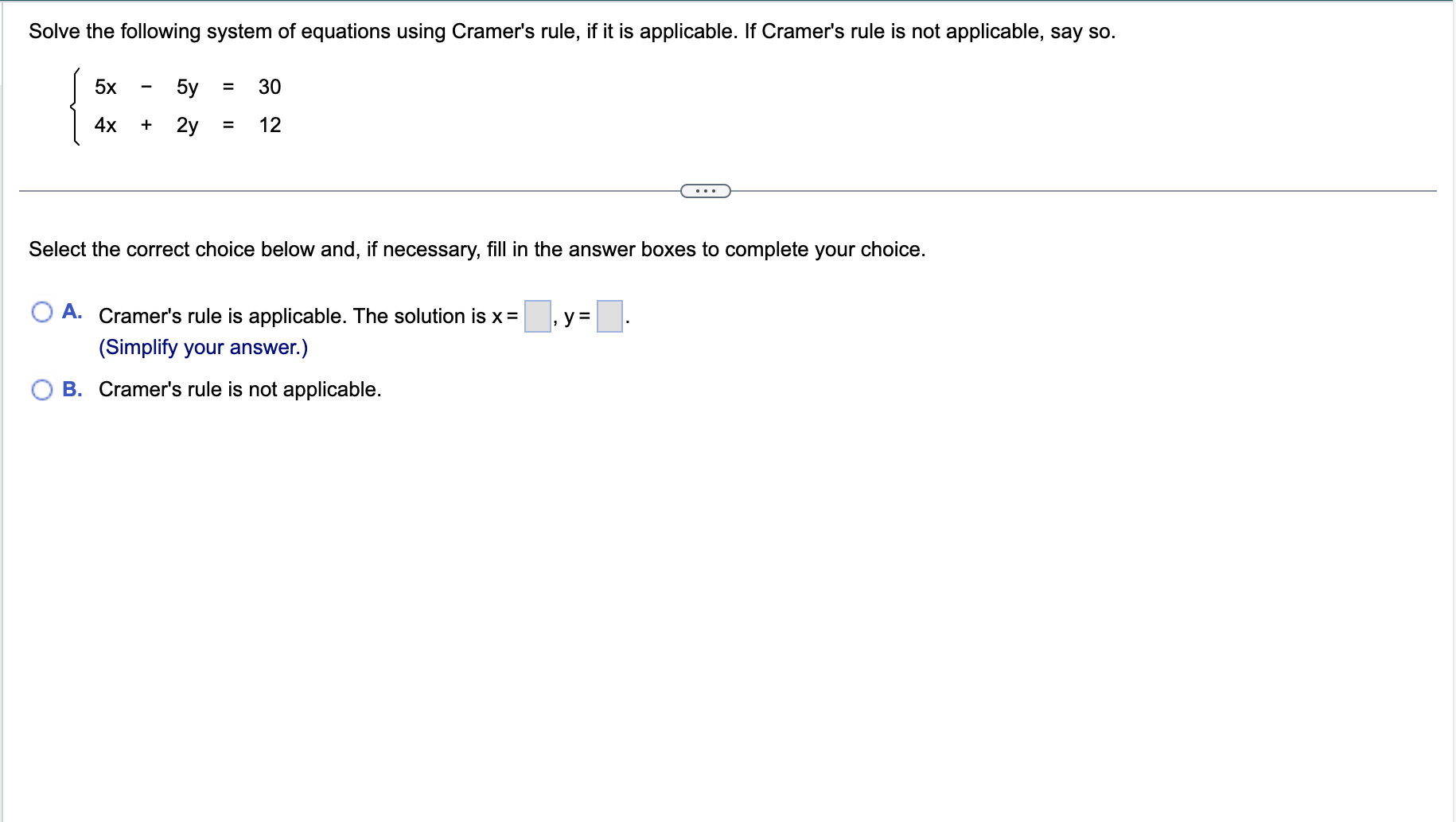 Solved Solve the following system of equations using | Chegg.com