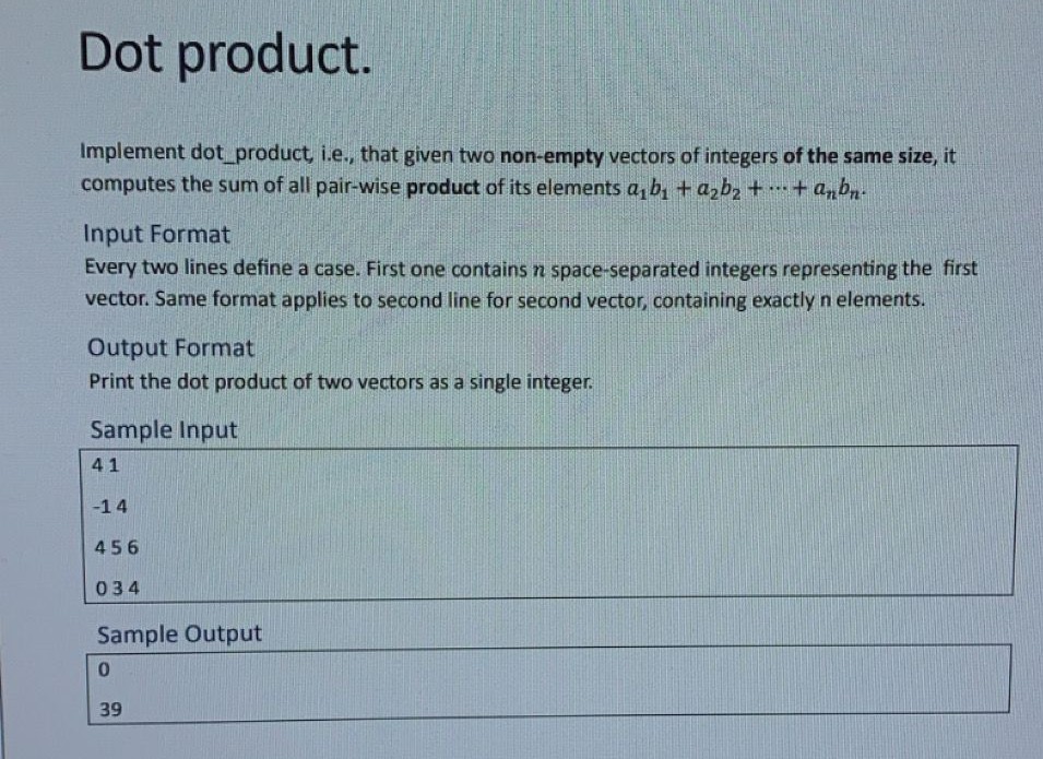 Solved Dot product solve in ﻿scalaImplement dotproduct, | Chegg.com