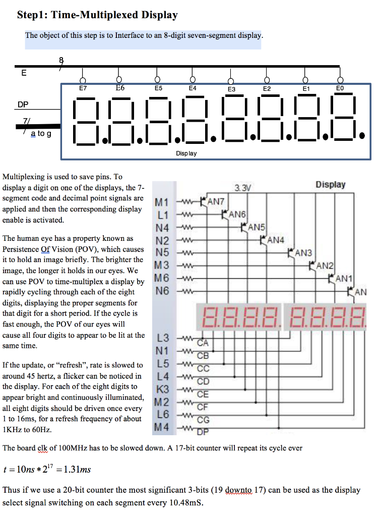 Solved Step1: Time-Multiplexed Display The object of this | Chegg.com