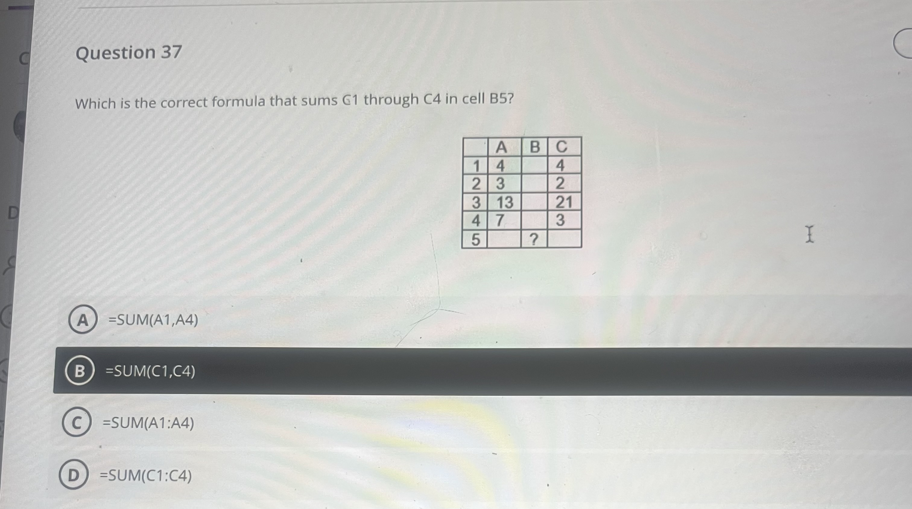 Solved Question 37Which is the correct formula that sums E1 | Chegg.com