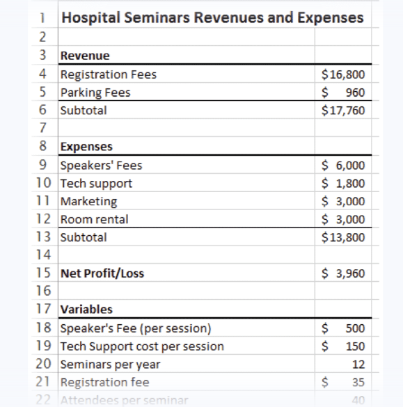 17. EXCEL APPLICATION: Analyzing Revenue and Expenses | Chegg.com