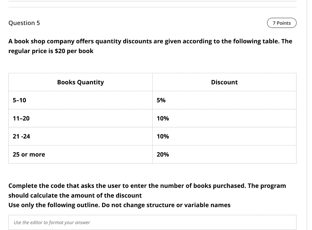 Solved A book shop company offers quantity discounts are | Chegg.com
