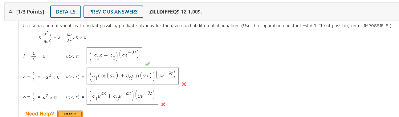 Solved 4. [1/3 Points] DETAILS PREVIOUS ANSWERS ZILLDIFFEQ9 | Chegg.com