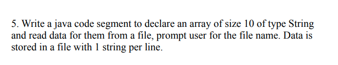 Solved 5. Write a java code segment to declare an array of | Chegg.com