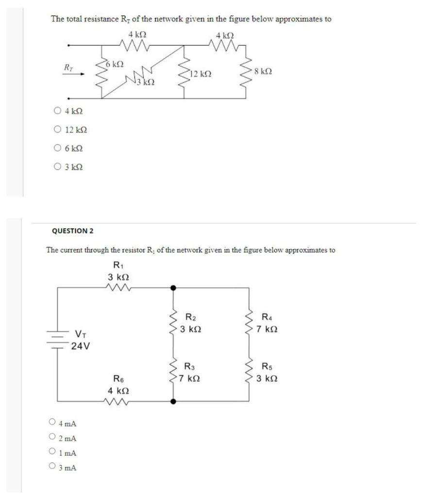 Solved The total resistance Rt of the network given in the | Chegg.com