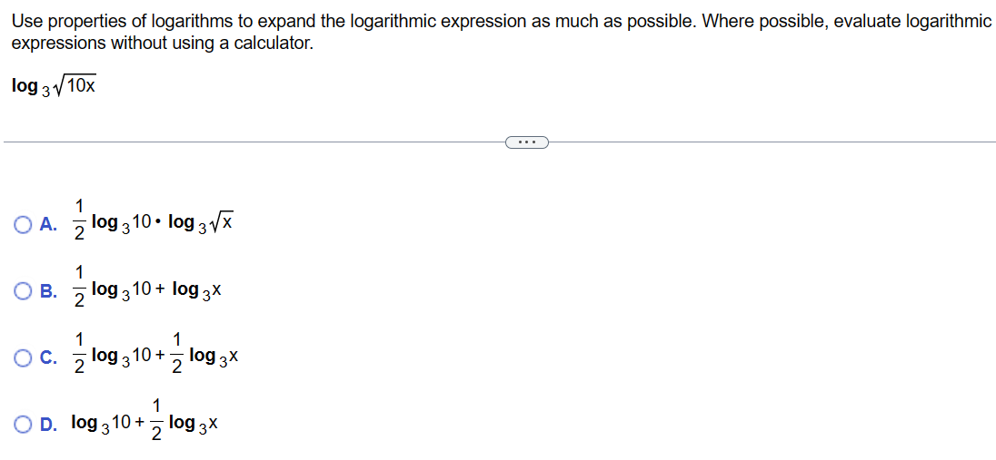 Solved Use properties of logarithms to expand the | Chegg.com