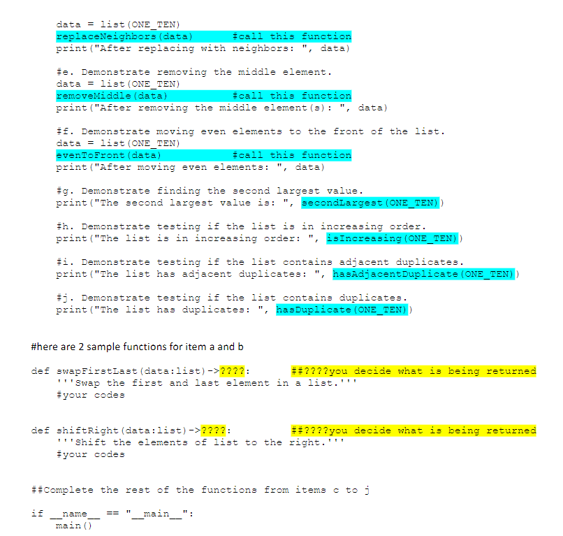 Solved Please Code In Python Include Docstrings For Every 3944