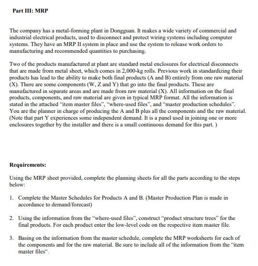 Solved Laboratory: Production Planning (PP, MPS, MRP) | Chegg.com