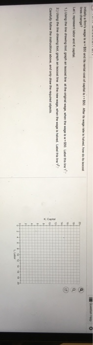 Solved K Capita Question Hepe Initially a fms wage is w $50 | Chegg.com