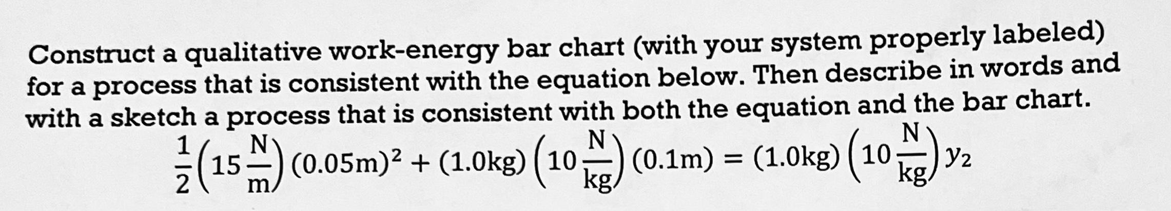 Solved Construct a qualitative work-energy bar chart (with | Chegg.com