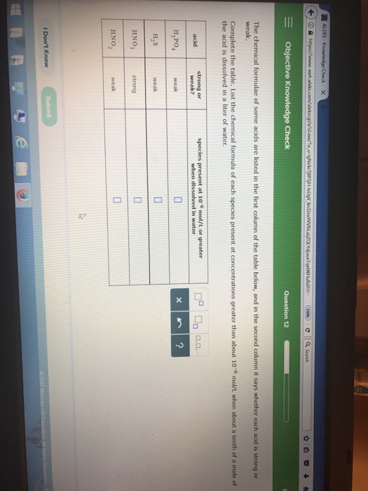 Solved Check × Objective Knowledge Check Question 12 The | Chegg.com