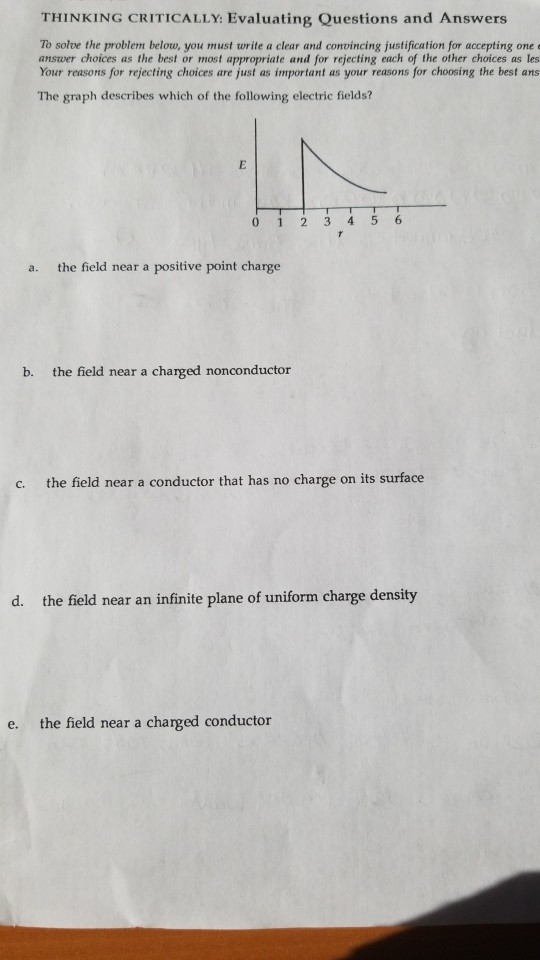 Solved THINKING CRITICALLY: Evaluating Questions and Answers | Chegg.com