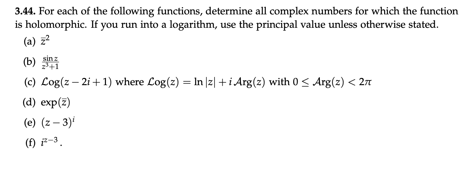 Solved 3.44. For each of the following functions, determine | Chegg.com