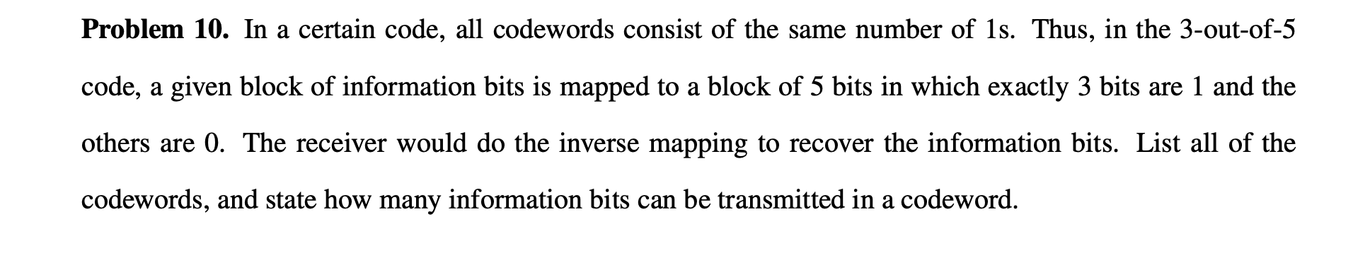 Solved Problem 10 In A Certain Code All Codewords Consist 6524