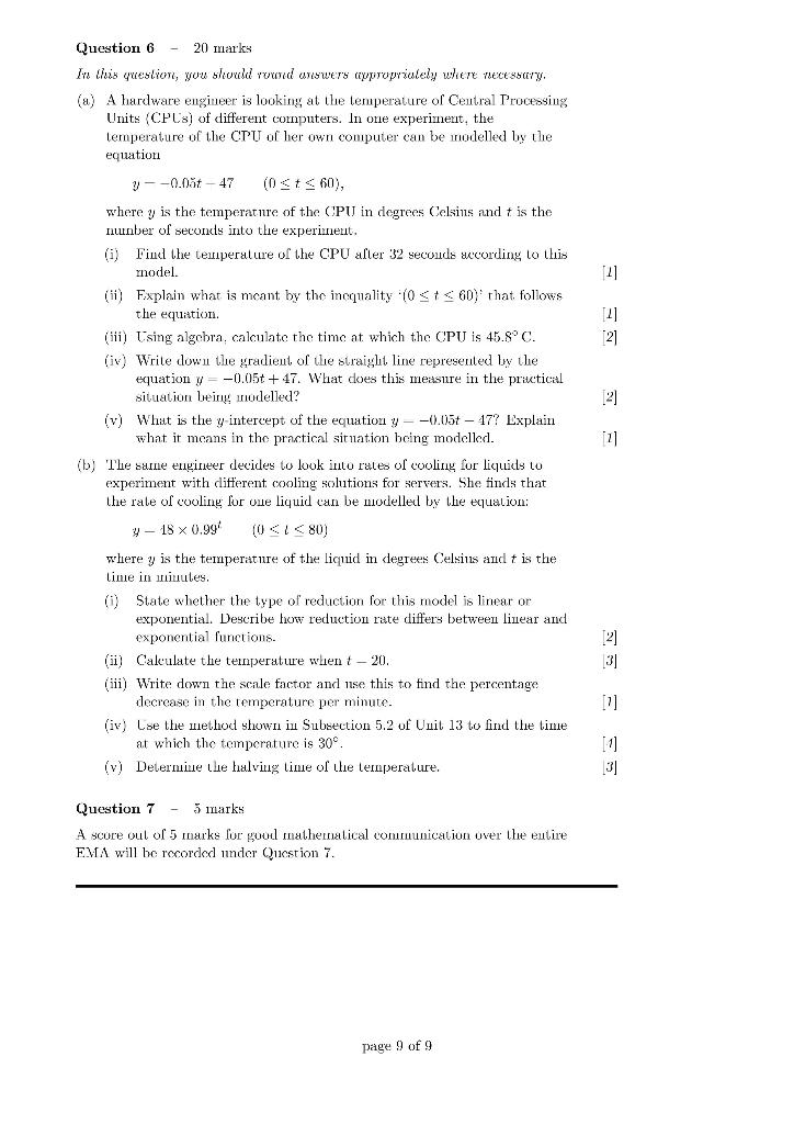 Solved 21 21 Question 6 - 20 marks In this question, you | Chegg.com