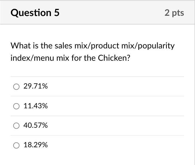 Solved Use the following information to answer questions | Chegg.com