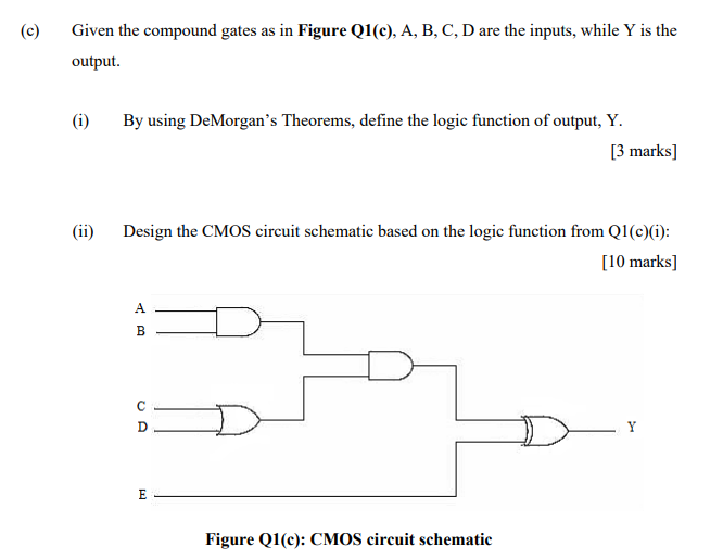Solved C) Given the compound gates as in Figure Q1(c), A, B, | Chegg.com