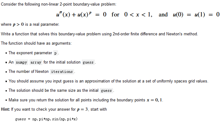 Solved Consider the following non-linear 2-point | Chegg.com