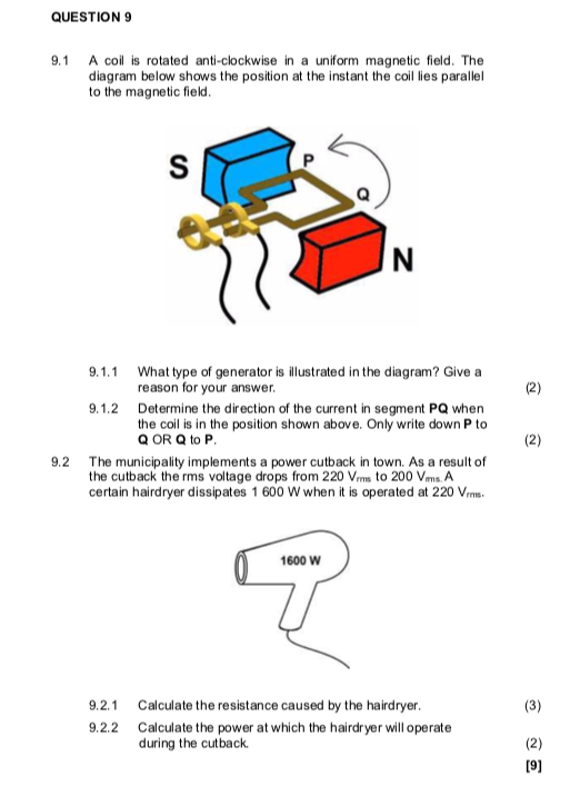 Solved 9.1 A coil is rotated anti-clockwise in a uniform | Chegg.com