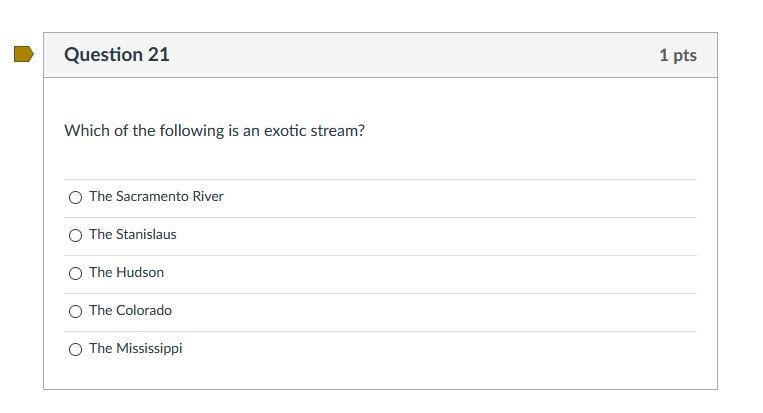 Solved Question 21 1 pts Which of the following is an exotic | Chegg.com