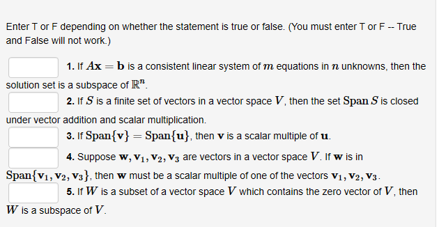 Solved Enter Tor F depending on whether the statement is | Chegg.com
