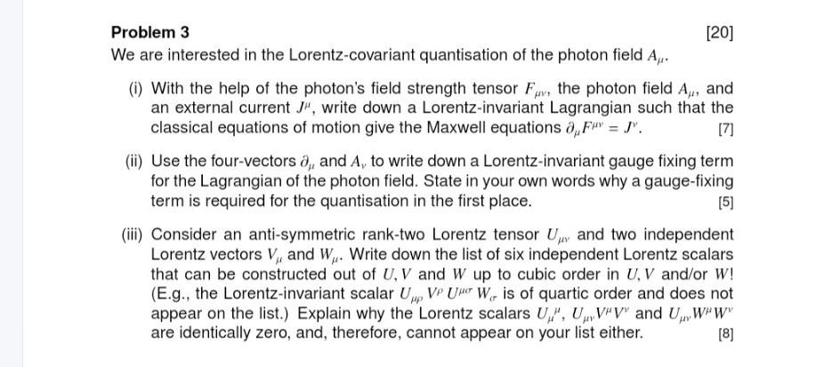 Solved Problem 3 [20] We are interested in the | Chegg.com