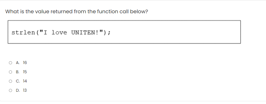 Solved What is the value returned from the function call | Chegg.com