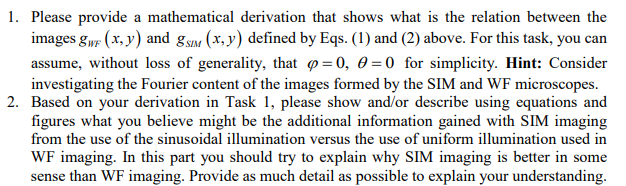 1. Please provide a mathematical derivation that | Chegg.com