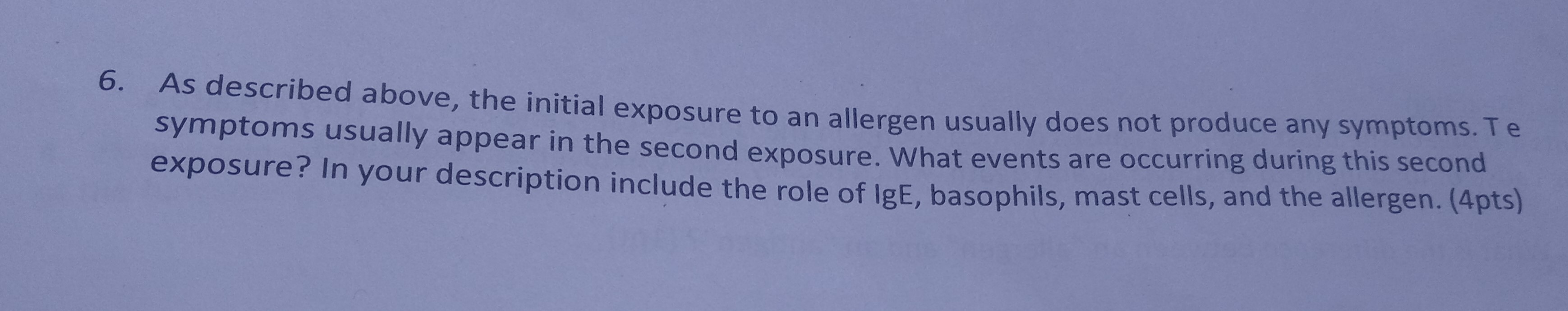 Solved In hypersensitivity, the initial exposure to an | Chegg.com
