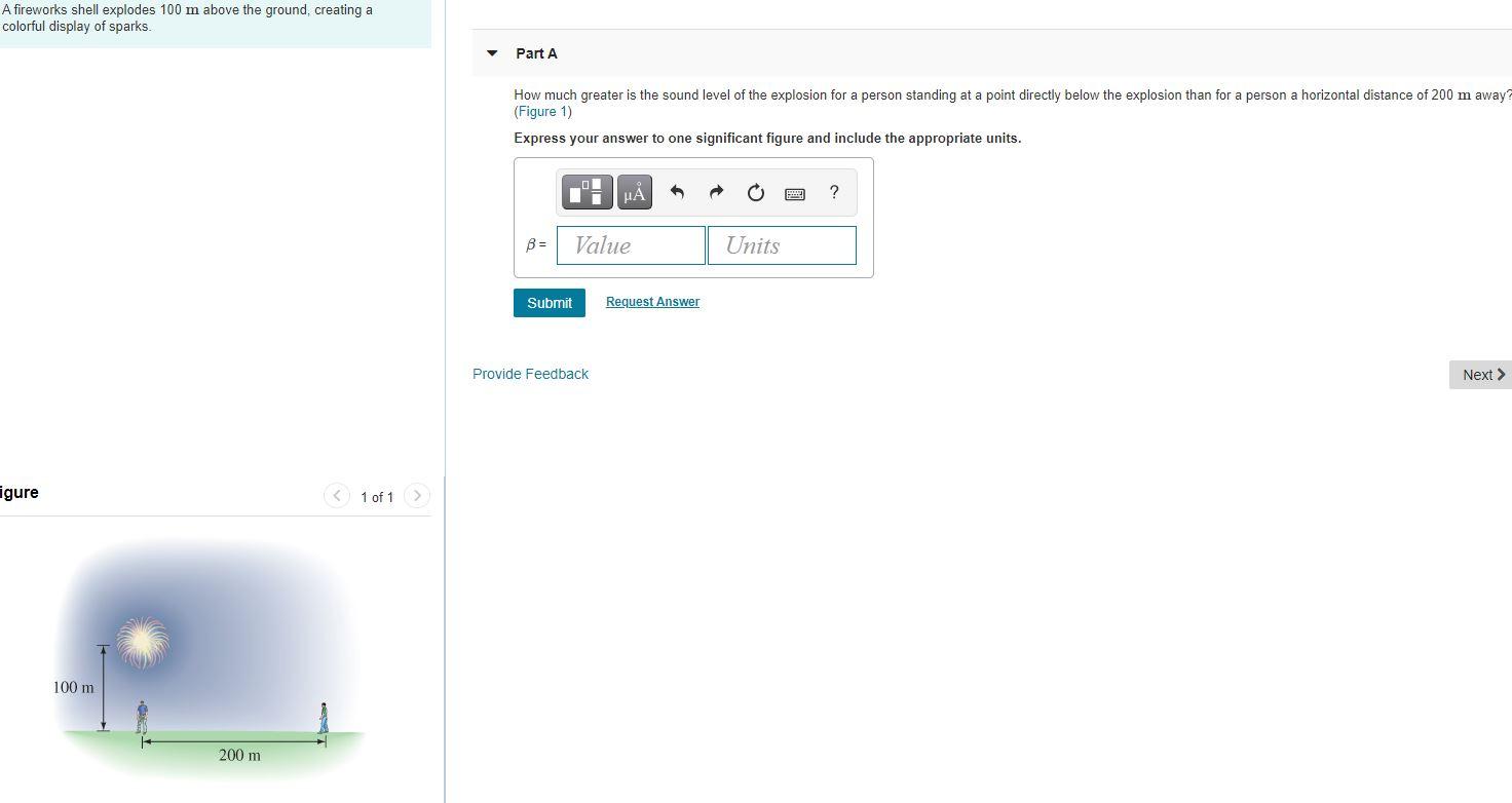 Solved A fireworks shell explodes 100 m above the ground, | Chegg.com