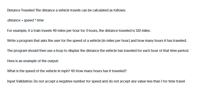 Solved Distance Traveled The distance a vehicle travels can | Chegg.com