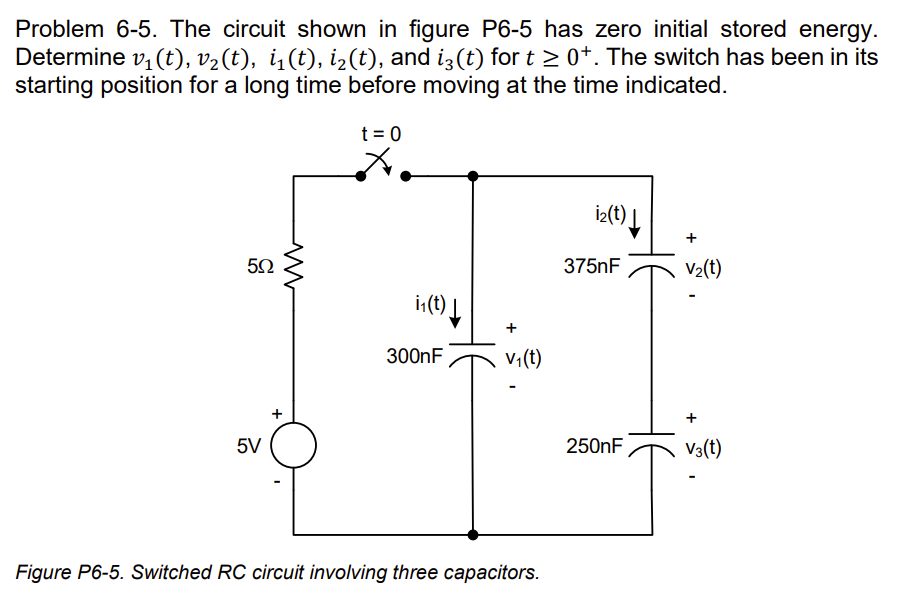 Solved Problem 6-5. The circuit shown in figure P6-5 has | Chegg.com