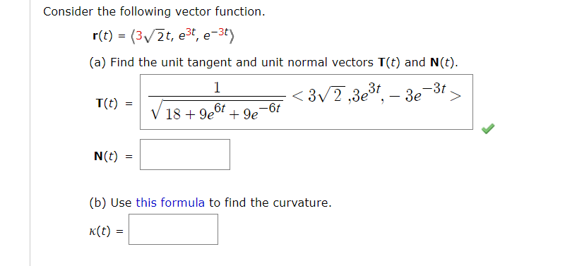Solved Consider the following vector function. r(t) = (3/2t, | Chegg.com