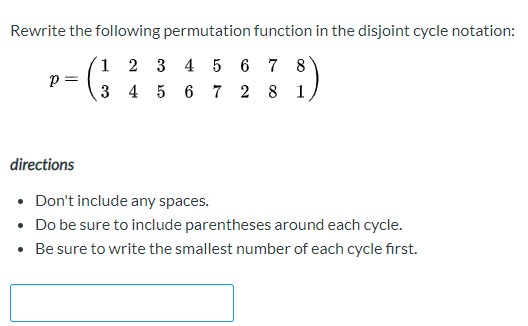Solved Rewrite the following permutation function in the | Chegg.com