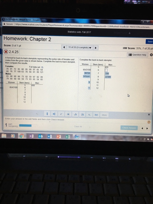 Solved A format for back-to-back stemplots representing the | Chegg.com
