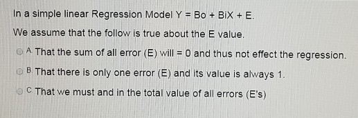 Solved In a simple linear Regression Model Y Bo+ BiX BE We | Chegg.com