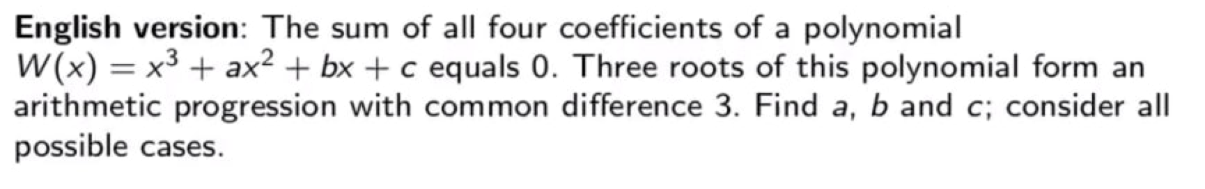 Solved English version: The sum of all four coefficients of | Chegg.com