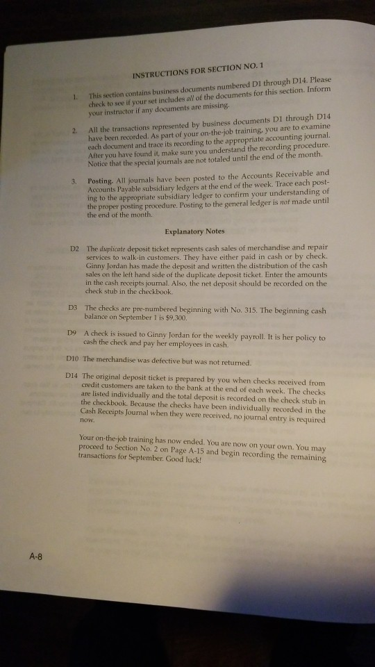 INSTRUCTIONS FOR SECTION NO. 1 This section contains | Chegg.com