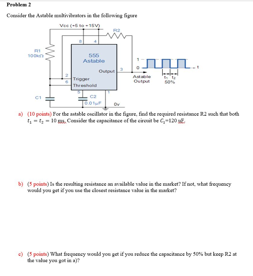 Solved Problem 2 Consider the Astable multivibrators in the | Chegg.com