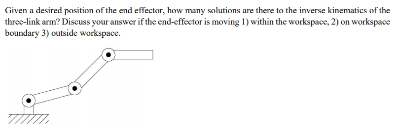 Solved Given a desired position of the end effector, how | Chegg.com