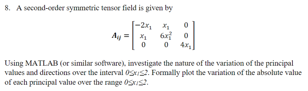 Solved 8. A second-order symmetric tensor field is given by | Chegg.com