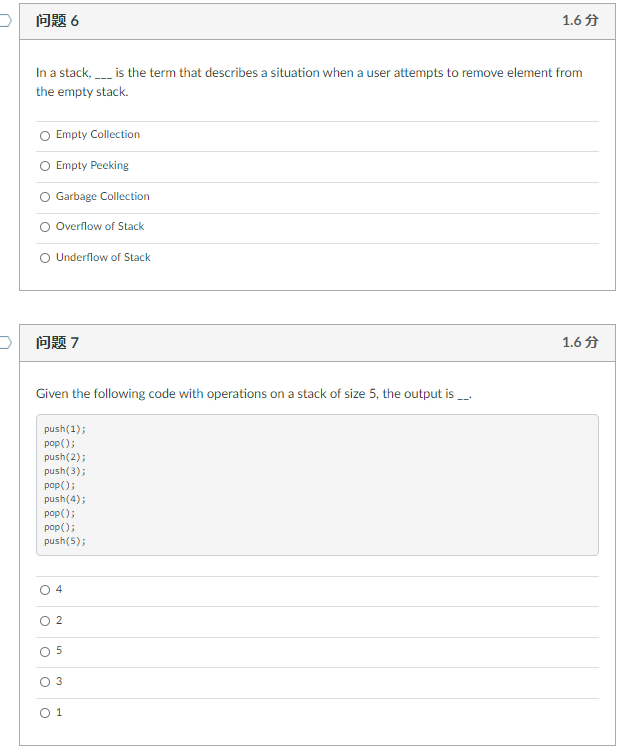 Solved Which is a situation that can apply to the stack data | Chegg.com
